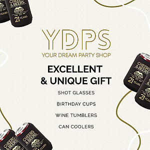 Cheers & Beers to 21 Years Can Coolers 21st Birthday Party Coolies, Set of 12, Black and Gold Can Coolers, Perfect for Birthday Parties, Birthday Decorations