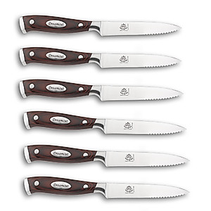 Bavarian Knife Works 19 Pieces Kitchen Knife Set, Knife Block Set with Steak Knives, Razor Sharp Blades, Ergonomic Pakkawood Handle, Light Weight Easy to Sharpen made of German Steel