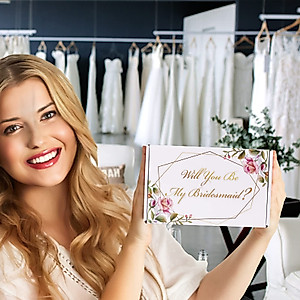 DHQH Bridesmaid Proposal Gifts Bridesmaid Stainless Steel Wine Tumbler Will You Be My Bridesmaid Gift for Bridesmaid Wedding Engagement Gift Rose Spa Gifts Bachelorette Party Gift…