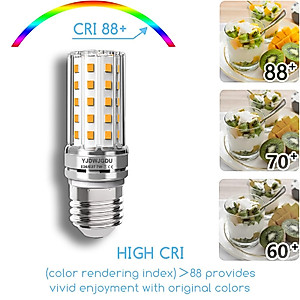 YJDWJGDU LED Corn Light Bulb E26/E27 Base 80W Equivalent 900 Lumen 3000K Warm White 7W Non-dimmable LED Corn Bulbs Pack of 4