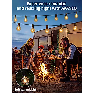 AVANLO Outdoor String Lights 100FT 2-Pack, Dimmable G40 Globe Patio String Lights with 54 Edison Bulbs Waterproof Hanging Outside Lights for Patio Backyard Bistro Wedding Cafe Party Christmas Decor