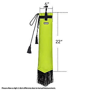 Harrison Howard Shinewell Horse Tail Bag with Toggle and Tassels-Fluorescent Green