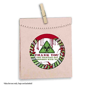 Zombie Birthday Party Thank You Sticker Labels, 40 2" Party Circle Stickers by AmandaCreation, Great for Party Favors, Envelope Seals & Goodie Bags