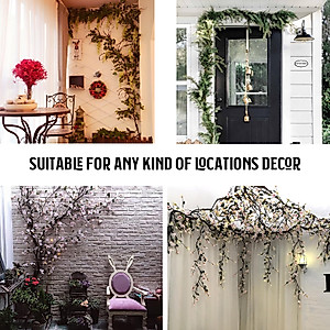 CONGZHANHH 98in Bendable Wall Hanging Artificial Cherry Blossom Tree Vines Fake Reptile Plants Branches Twigs Trunk Garland for 3D Outdoor Bedroom Garden Home Background Halloween X'Mas Decoration