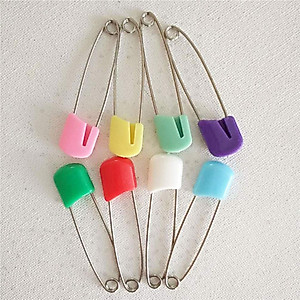 50 Pcs Baby Cloth Diaper Pins Stainless Steel Pins Plasetic End Safety Pins