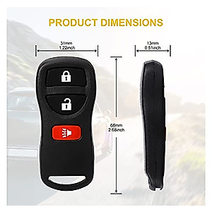 Pilida Keyless Entry Remote Control: Car Key Fob Compatible with Infiniti Nissan Armada Frontier Murano Pathfinder Quest Sentra Titan Versa Xterra| FX35 FX45 QX4 Replacement for KBRASTU15 (2 Pack)