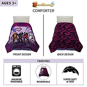Franco Kids Bedding Super Soft Reversible Comforter, Twin/Full, Disney Descendants 3