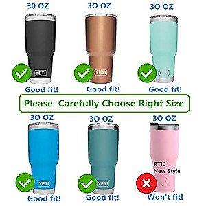Tumbler Lid for 30 Oz,2 Replacement Lids for 30oz Stainless Steel Tumbler Travel Cup Yeti,Ozark Trails and more Cooler Cup, Flip-top Splash Proof (Black, 30 OZ)