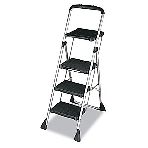 Cosco 11880Pblw1 Max Work Steel Platform Ladder, 22W X 31D X 55H, 3-Step, Black