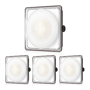 DEMILARE 60W LED Canopy Lights 4Pack, Selectable Wattage 60/45/30W 3CCT 3000/4000/5000K, IP65 ETL Listed Commercial Canopy Lights for Gas Station Warehouse Garage Shop