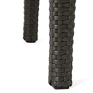 Christopher Knight Home Antibes Outdoor Wicker Loveseat and Table Set with Water Resistant Cushions, 2-Pcs Set, Grey / Silver