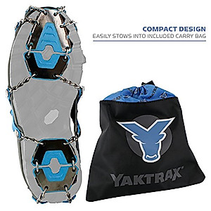 Yaktrax Summit Heavy Duty Traction Cleats with Carbon Steel Spikes for Snow and Ice (1 Pair), Large, Black, Small 08442