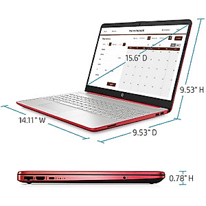 HP 2021 Pavilion 15 15.6-inch HD Laptop, Intel Pentium Processor, 8GB DDR4, 256GB SSD, Webcam, USB-C, HDMI, WiFi, Windows 10 S, Scarlet Red, TiTac Accessory (Renewed)