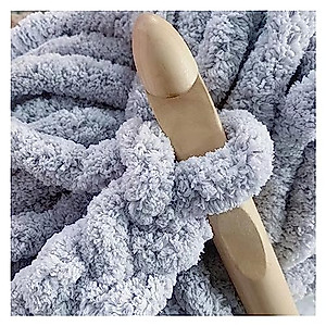 1pcs 250g/ball Soft Thick Line Chunky Chenille Wool Yarn Velvet Yarn Hand Knitting Crochet Yarn for DIY Blanket Cushion Giant Yarn (Color : 13-hui)