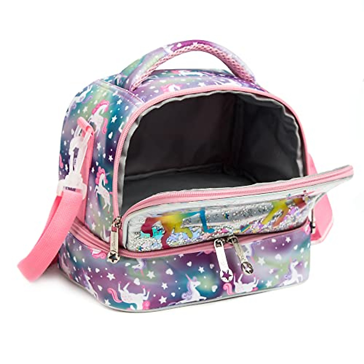 MOHCO Kids Lunch Bag Insulated Bento Cooler Bag Two compartments Cooler for Boys and Girls with Adjustable Strap Travel Lunch Tote