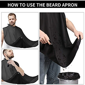 JFAN Men's Beard Bib Beard Hair Shaving Trimming Hair Cutting Cape Beard Catcher Suction Cups Home Salon