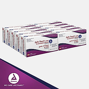 Dynarex Safe-Touch Disposable Latex Exam Gloves, Powder-Free, Used in Healthcare and Professional Settings, Bisque, Large, 1 Case, 10 Boxes of 100 Gloves