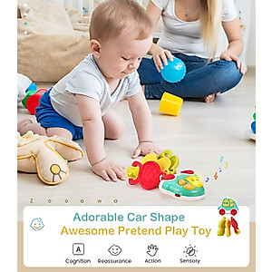 Zooawa Baby Toy Musical Car Key with Light and Sound, 9-12 Months for 1 2 3 4+ Year Old Boys Girls Gifts, Christmas Early Educational Learning Play Toy Smart Remote Key Toy for Kids Toddler Infants