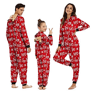 Christmas Pajamas Family Matching Pyjamas Set Holiday Sleepwear Pjs Gifts for Mens Womens Reindeer Loungewear Xmas Jumpsuit Mom L