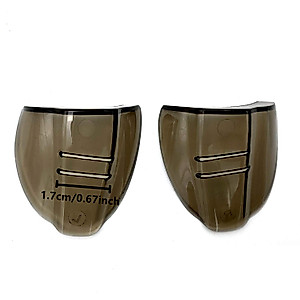 Wakaka 2 Pairs Safety Eye Glasses Side Shields, Slip On Clear Side Shield for Safety Glasses- Fits Medium to Large Eyeglasses, Clear Flexible (Deep Gray)