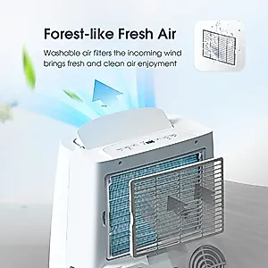 Portable Air Conditioner - Rintuf 2022 14000 BTU Portable AC Unit, Cools Rooms up to 700 Sq.ft, Also as Dehumidifier & Fan, with 24H Timer Remote Control Window Kit Exhaust Hose for Home Living Rooms Bedroom