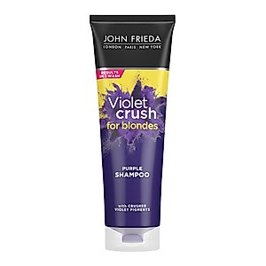 John Frieda 8.3 Ounce Shampoo for Blonde Hair, Violet Crush Purple Shampoo, Neutralizes Brassy Yellow Tones, Blonde Toner for Bleached, Platinum