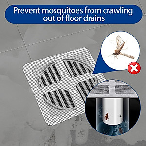 30PCS, 4" X 4" Disposable Shower Drain Hair Catcher Mesh Stickers, Bathroom Sink Drain Strainer, Tub Drain Hair Catcher for Human and Pet Hair, Bathroom, Laundry, Bathtub, Kitchen