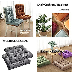 ZIBENE Dining Room Chair Pads Set of 4, 20x20 Outdoor Square Seat Cushions for Patio Furniture, Chair Cushions for Dining Chairs 4 Pack Comfort Thick Padding, Anti-Deformation and Durable Black