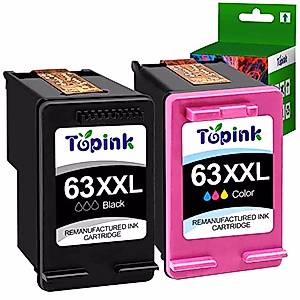Ink Cartridges for HP 63 XL XXL 63 Ink Cartridges for HP Printers for OfficeJet 3830 5255 5258 Envy 4520 4512 4513 4516 DeskJet 1112 1110 3630 3632 (1 Black, 1 Color)