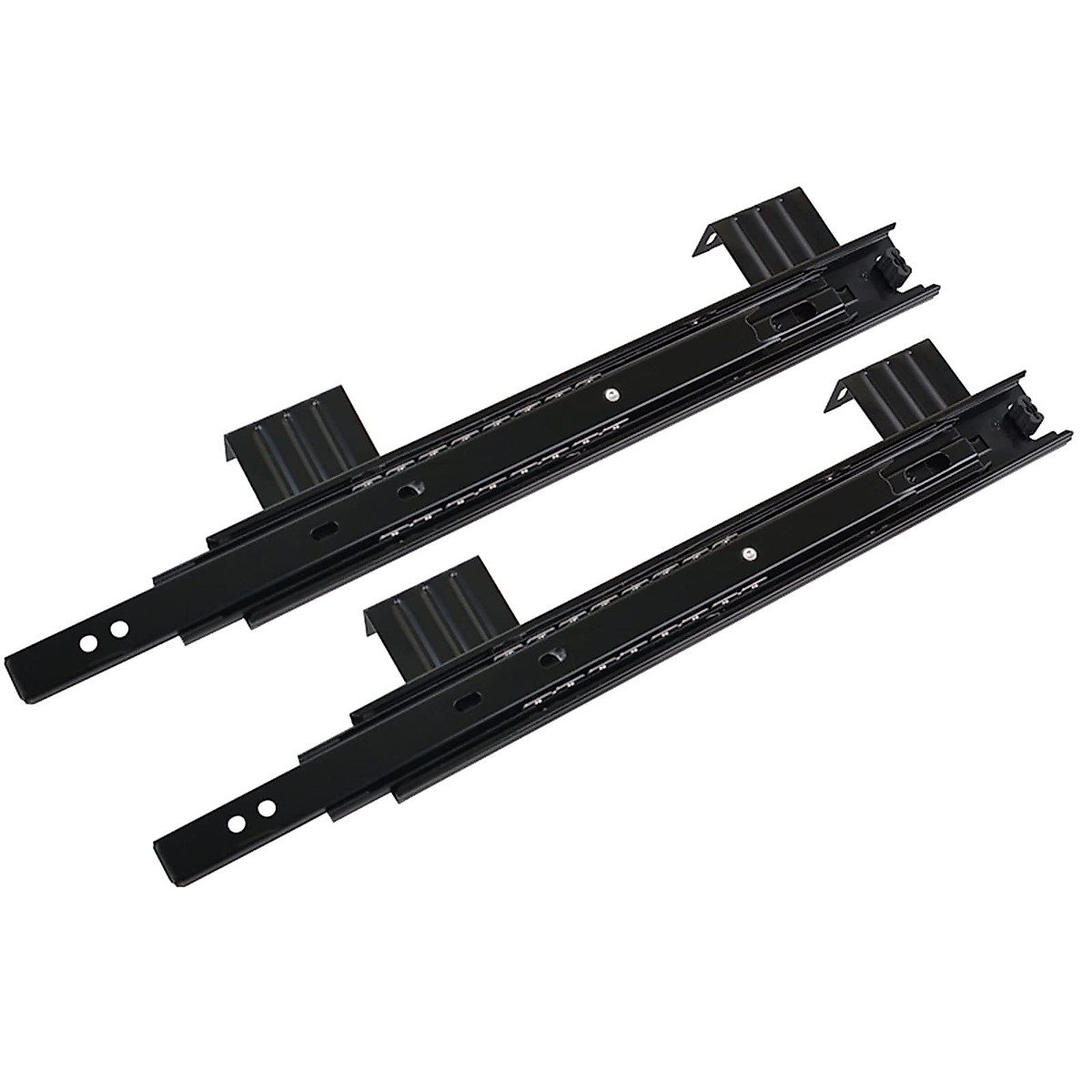 2 Pcs Heavy Duty Ball Bearing Slides Under Desk Keyboard Tray Runners 12inch - with Screws - Hanging Mount, 3-Sections Extension Rails Computer Slides Keyboard Drawer Slides (Black 290mm(12inch))