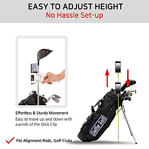 Selfie Golf Record Golf Swing - Cell Phone Holder Golf Analyzer Accessories | Winner of The PGA Best Product | Selfie Putting Training Aids Works with Any Golf Bag and Alignment Stick
