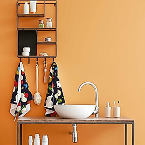 Hapuxt Hand Towels Face Towels Set of 2 Roses Rabbit Wonderland Soft Comfortable Polyester Microfiber Fast Water Absorbent Towels for Bathroom Kitchen 30X15 Inch