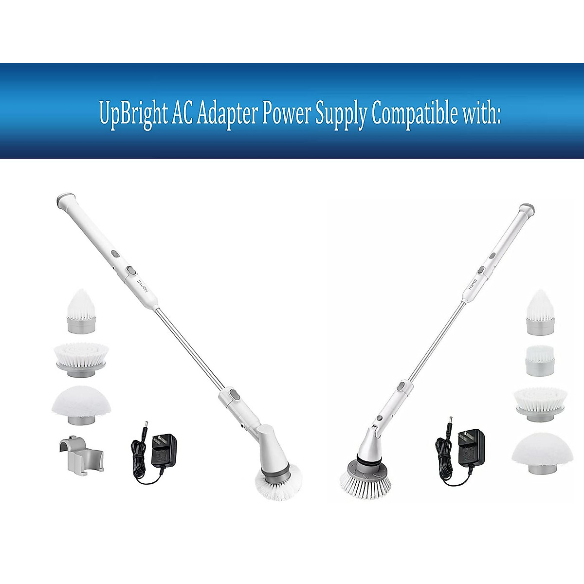 UpBright 5V AC/DC Adapter Compatible with Homitt Electric Spin Scrubber 360 Cordless Power Shower Scrub HTSS01 HT-SS01 HTSS02 HTSS05 HT-SS02 HT-SS05 3.65V Battery 5.5V Power Supply Charger (Barrel)