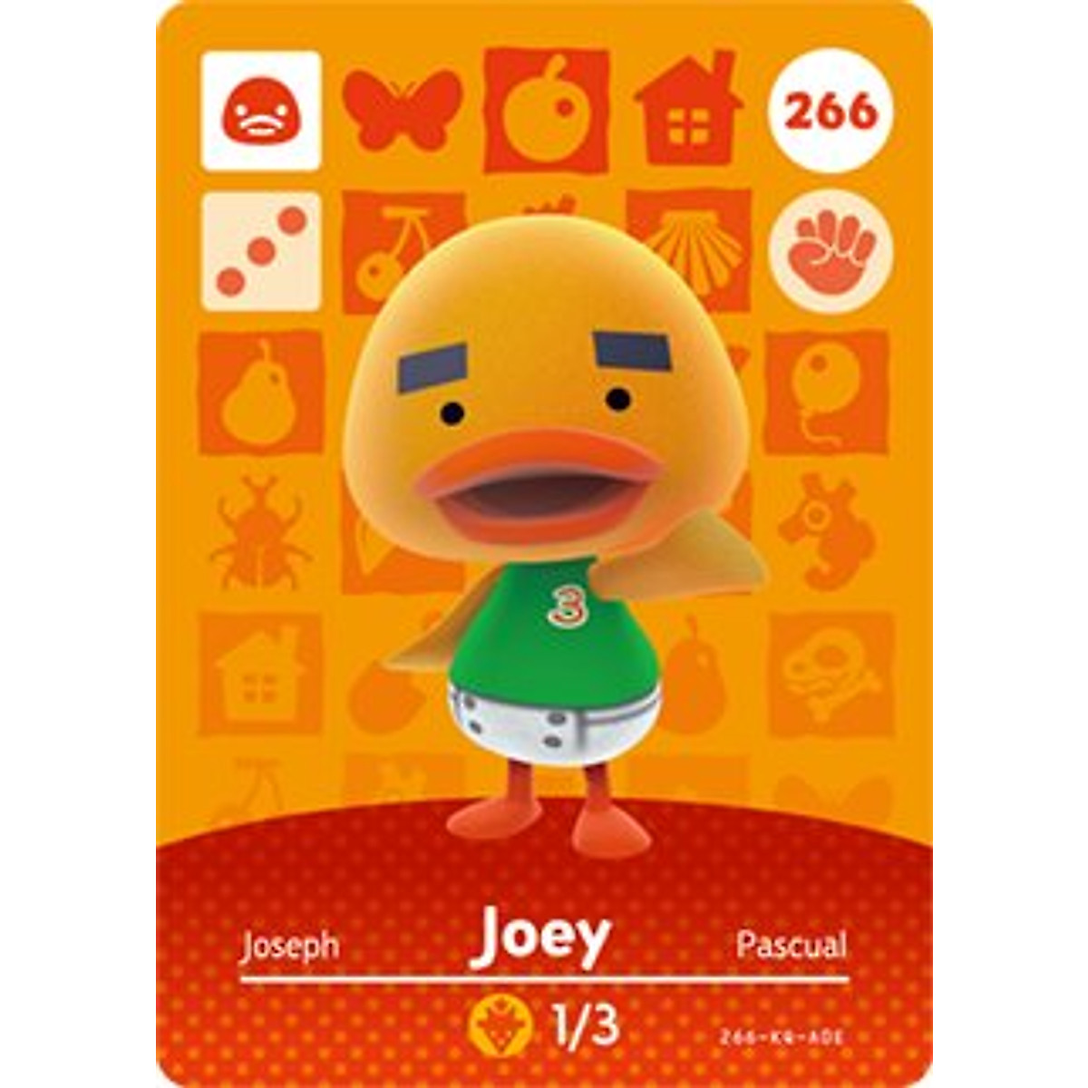 Joey - Nintendo Animal Crossing Happy Home Designer Amiibo Card - 266