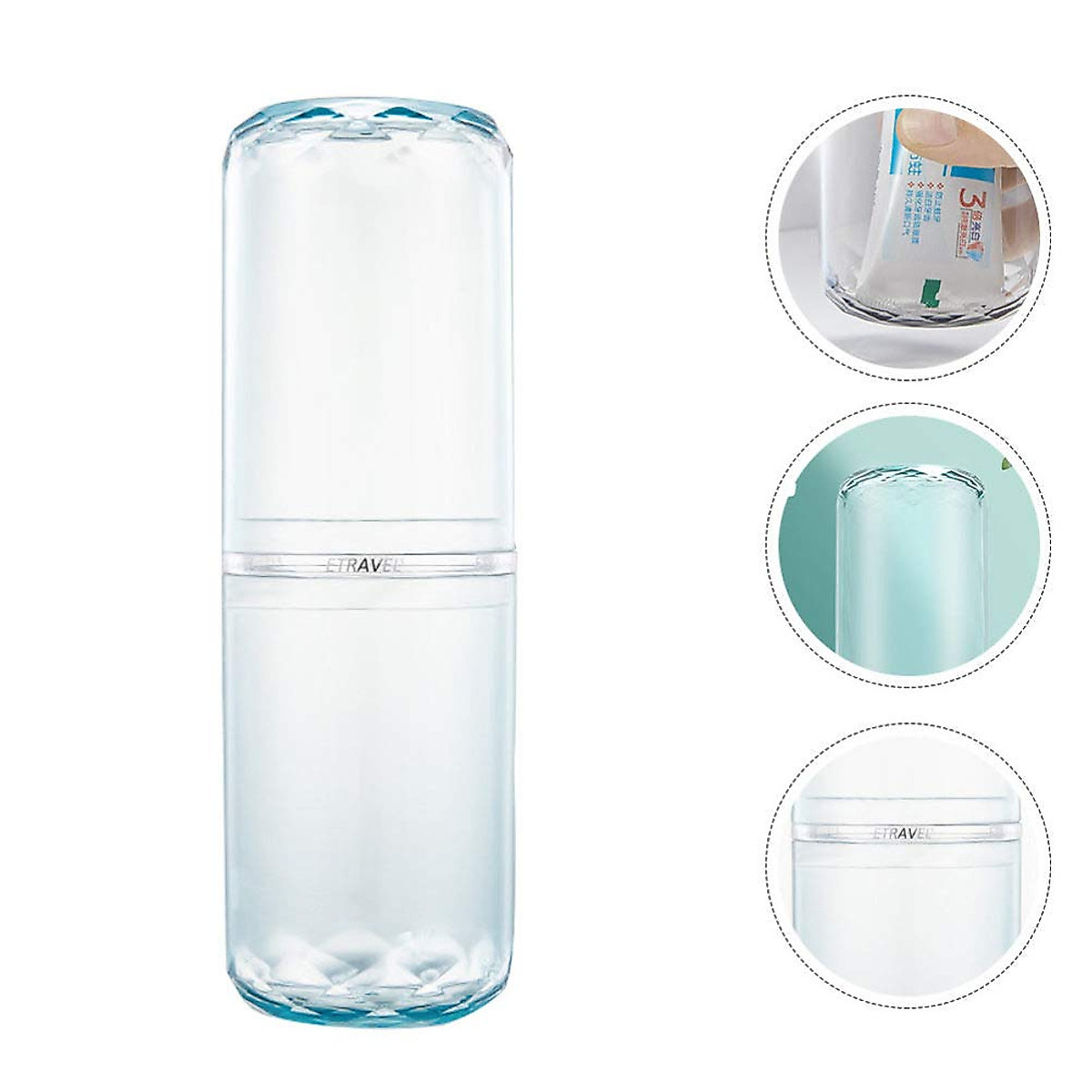 DOITOOL Travel Toothbrush Case Clear Plastic Toothbrush Toothpaste Holder Container Portable Toothbrush Cup Organizer Travel Washing Cup for Camping Travel Business Blue