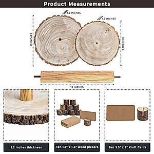 Kingdom Decor Rustic Cupcake Stand. Wooden Cupcake Stand and 10Pcs Rustic Table Number Holders. Two Tiered Tray Wedding Decor, Cupcake Display Stand, Cupcake Stands for Dessert Table