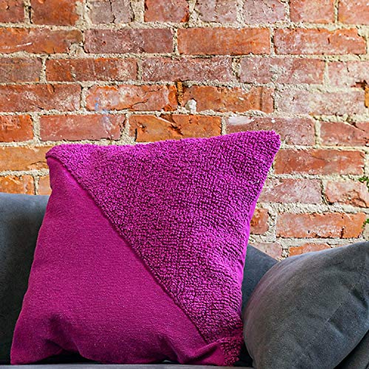 Refinery29 | Sawyer Collection | 100% Cotton Luxury Decorative Textured Throw Pillows, Ultra Soft with Stylish Modern Woven Tufted Design for Home Décor, Purple