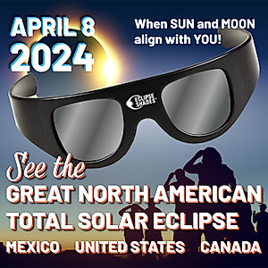 Rainbow Symphony Solar Eclipse Glasses, Wrap Around Goggle, CE & ISO Certified, Safe for Direct Sun Viewing, Made in USA, Bonus 2 Paper Eclipse Shades