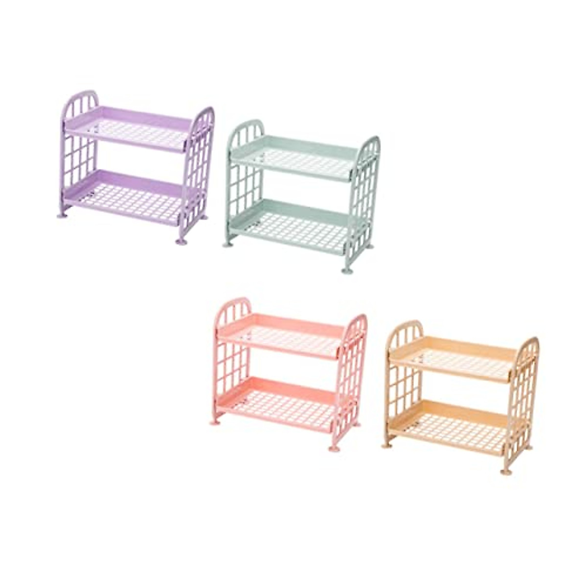 Cabilock 4Pcs Storage Rack freestanding Bathroom Counter Shelf Bathroom Organizer countertop Hair Product Organizer Shelves for cabinets Storage Holder Shelf Office Bookshelf Desk pp