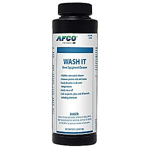 OBSOLETE AFCO 2548 Wash It Powdered Alkaline Brew Equipment Cleaner 2 LB (One Container) designed for cleaning everything, including fermenters, brew kettles, mash/lauter tuns, heat exchangers, tanks