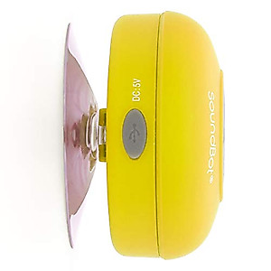 Soundbot SB510 Bluetooth Shower Speaker HD Water Resistant Bathroom Speakers, Handsfree Portable Speakerphone with Built-in Mic, 6hrs of Playtime, Control Buttons and Dedicated Suction Cup (Yellow)