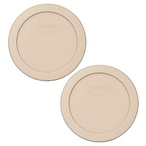 Pyrex 7202-PC Blush Round Plastic Food Storage Lid, Made in USA - 2 Pack