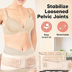 3 in 1 Postpartum Belly Support Recovery Wrap – Postpartum Belly Band, After Birth Brace, Slimming Girdles, Body Shaper Waist Shapewear, Post Surgery Pregnancy Belly Support Band (Classic Ivory, XL)