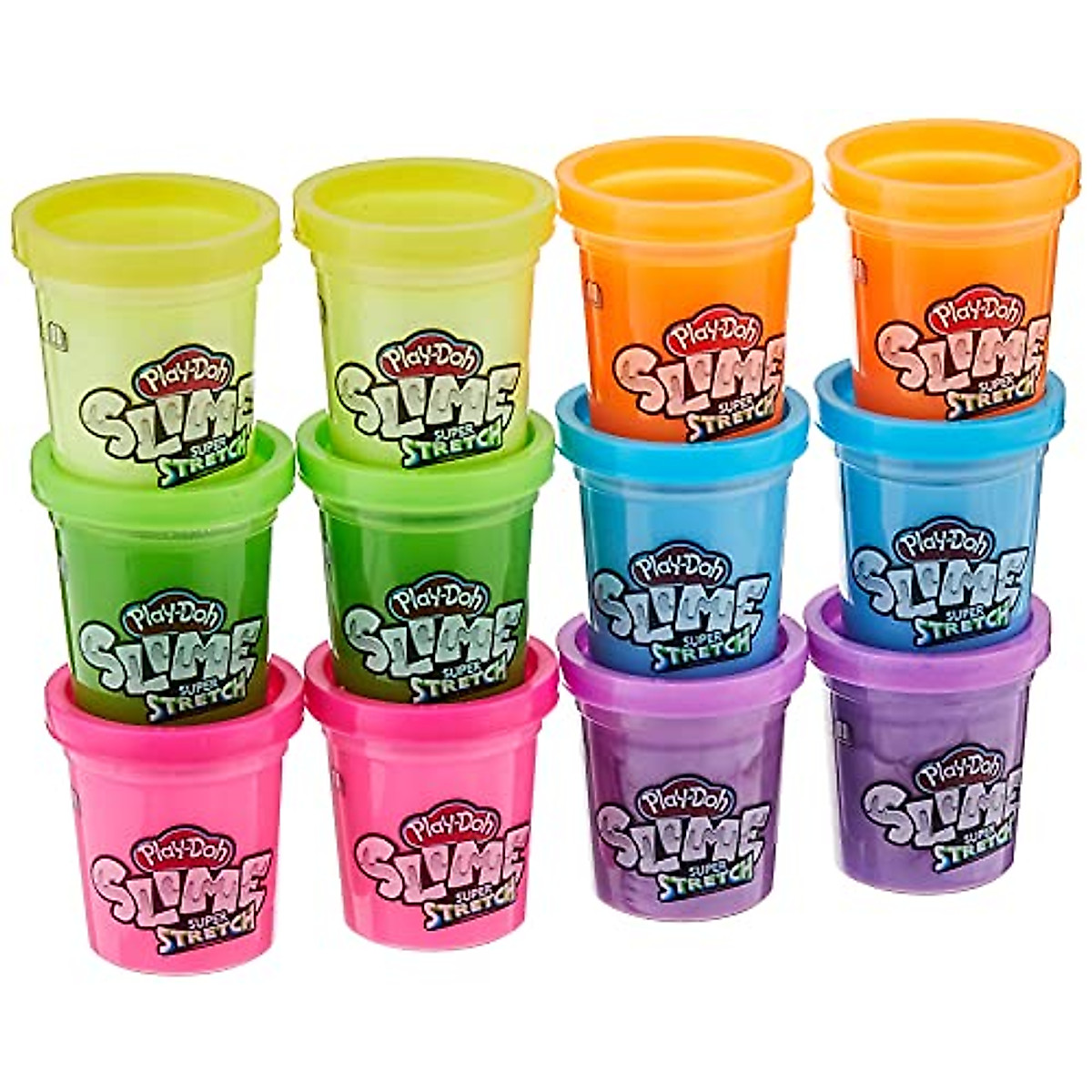 Play-Doh Slime Super Stretch Multipack of 12, Assorted Colors, Kids 3 Years and Up (Amazon Exclusive)