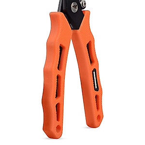 KastKing Cutthroat 7 inch Fishing Pliers, 420 Stainless Steel Fishing Tools, Saltwater Resistant Fishing Gear, Tungsten Carbide Cutters, 7" Straight Nose, Orange