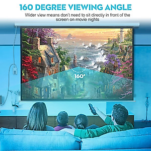 Electric Projector Screen with Remote, DINAH 120 inch Projector Screen, Automatic Air Indoor Projector Screen, Drop Down Projector Screen Pull Down, Motorized Projector Scree,4K 3D HD Projection Movie