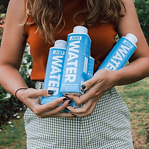 JUST Water, Premium Pure Still Spring Water in an Eco-Friendly BPA Free Plant-Based Bottle - Naturally Alkaline, High 8.0 pH - Fully Recyclable Boxed Carton, 16.9 Fl Oz (Pack of 12)