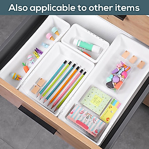 3 Pack Expandable Drawer Organizer for Utensils Holder, Adjustable Cutlery Tray, Drawer Dividers Organizer for Silverware, Flatware, Knives in Kitchen, Bedroom, Living Room (L)