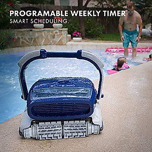 Aquabot Elite Pro Robotic Pool Cleaner with Bluetooth, Massive Top-Load Cartridge Filters, Dual Brushes, and App