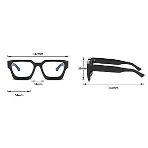 PARWANA Fashion Square Reading Glasses Clear Vision Computer Readers Blue Light Blocking Flat Light Mirror (Color : C3, Size : +350)